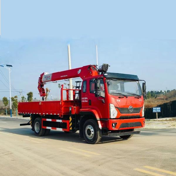 Quality Shacman 4x2 Crane Truck With Telescopic Arm 4 Section 8 Tons Vehicle Mounted for sale