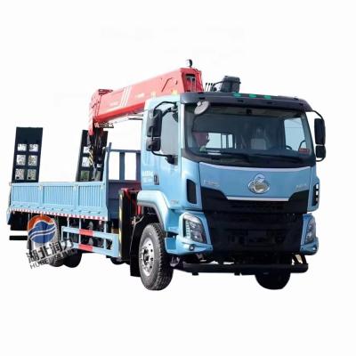 China Liuqi Flatbed Transport Truck 14 Tons With Crane 10 Speed Transmission for sale