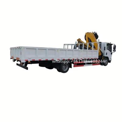 China ISuzu Mobile Truck Mounted Crane 5 Tons Folding Arm 6 Speed Transmission for sale