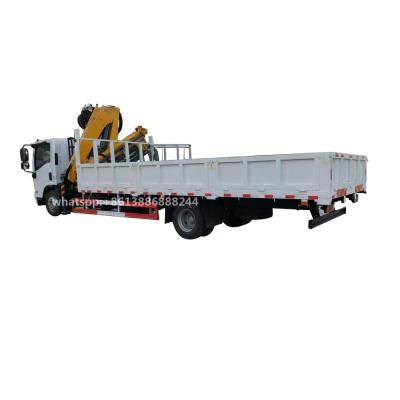 China ISuzu Mobile Truck Mounted Crane 5 Tons Folding Arm 6 Speed Transmission for sale