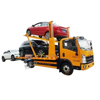 China SINOTRUCK  4*2 Three Position Plate Vehicle Transporter    Car Transporter for  Three  Cars  Transport Cart for sale