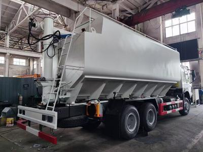 China Export Customization HOWO 6X4 Aluminum Alloy Bulk Feed Truck With 5 Compartments and Right Hand Hydraulic Winches for sale