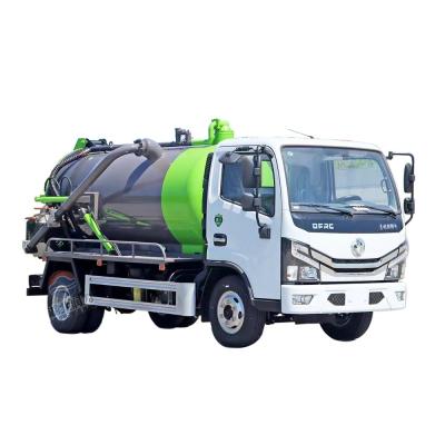 China DFAC 6000 Liters  Dump Cleaning Suction Truck    Vacuum Sewer   High Pressure Flusher for sale