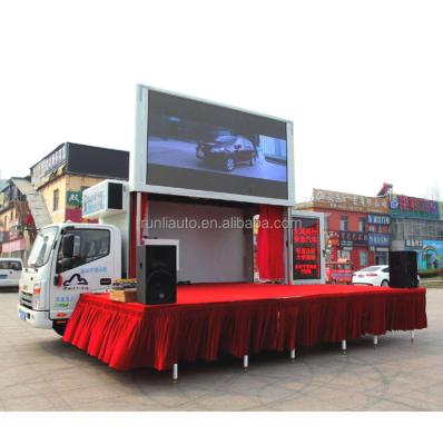 China With Stage Mobile Led Taxi Advertising Screen Trailer Truck for Sale for sale