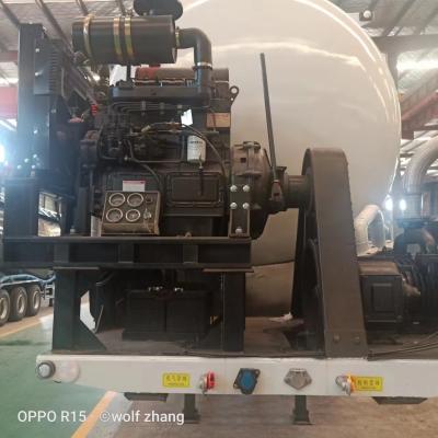 Cina Semirimorchio per trasporto di materiale in polvere a bassa densità, cisterna orizzontale per polveri in vendita