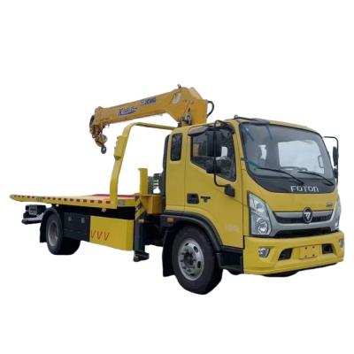 Cina Fabbrica cinese camion di recupero di salvataggio stradale su misura Foton carrozzeria a letto piatto camion di rottamazione con gru montata camion di rottamazione in vendita