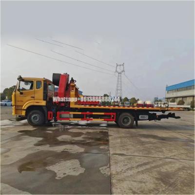 China Sinotruk 4*2 Tow Truck Platform   With  Fold Boom Crane  Folding Arm Crane Truck Mounted for sale