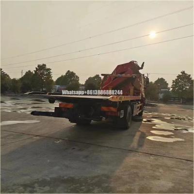 China Sinotruk 4*2 Tow Truck Platform   With  Fold Boom Crane  Folding Arm Crane Truck Mounted for sale