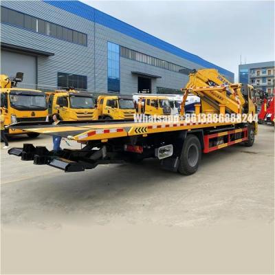 China 4 * 2 FAW 10 Tons Trailer Belt Hoist  Folding Crane  Tractor With Crane  Boom Truck  	crane Mounted Truck for sale