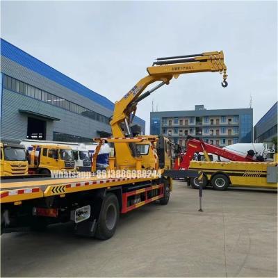 China 4 * 2 FAW 10 Tons Trailer Belt Hoist  Folding Crane  Tractor With Crane  Boom Truck  	crane Mounted Truck for sale
