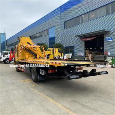 China 4 * 2 FAW 10 Tons Trailer Belt Hoist  Folding Crane  Tractor With Crane  Boom Truck  	crane Mounted Truck for sale
