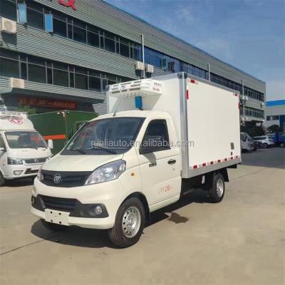 China Factory Customized Foton Xiangling V1 Small Mini Refrigerator Truck Freezer Food Meat Container Refrigerated Box Truck for sale