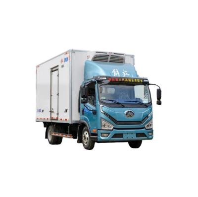 China FAW 160 Horsepower 4X2 4.05m Lowest Temperature  Freezing 15  Refrigerated Truck (EU1-5)for Cooling Pork Chicken Beef Water for sale