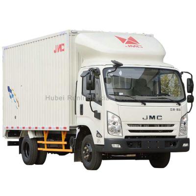 China 4x2 JMC Single Cabin Small Light Van Truck 3Tons 5Tons Closed Box Truck Best Price For Sales for sale