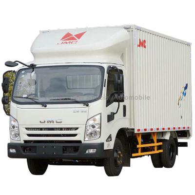 China Kleine lichte JMC Carrying Plus JX1044 Container Truck 3Tons 4Tons 5Tons gesloten carrosserie vrachtwagen te koop Te koop