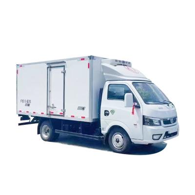 China Dongfeng 4x2 diesel Van Cargo Small Refrigerator Trucks 3t With Brand Refrigeration Unit for sale