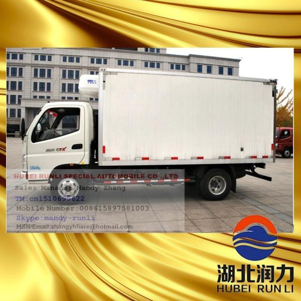 Quality 1.1tons Foton Refrigerated Box Truck Thermo King Refrigerator Truck 6 Tires for sale