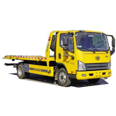 China Factory Sales Lightweight FAW New Brand 4x2  8Tons Tow Truck Wrecker Truck With 6M Landing Flat Bed for sale