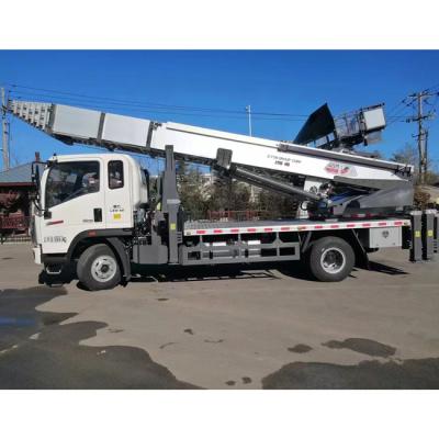 China Customized New Type HOWO 45Meters  51 Meters Ladder Aerial Platform Truck With 6 Hydraulic Leg Remote Control Systern for sale