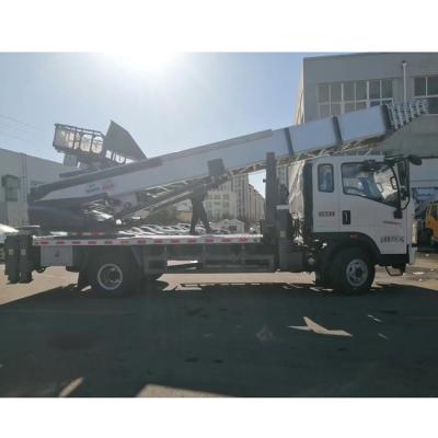 China Customized New Type HOWO 45Meters  51 Meters Ladder Aerial Platform Truck With 6 Hydraulic Leg Remote Control Systern for sale