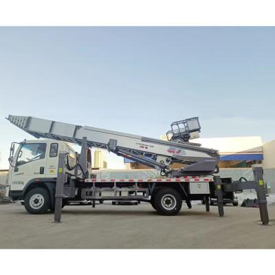 China Customized New Type HOWO 45Meters  51 Meters Ladder Aerial Platform Truck With 6 Hydraulic Leg Remote Control Systern for sale