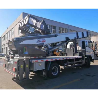 China Customized New Type HOWO 45Meters  51 Meters Ladder Aerial Platform Truck With 6 Hydraulic Leg Remote Control Systern for sale