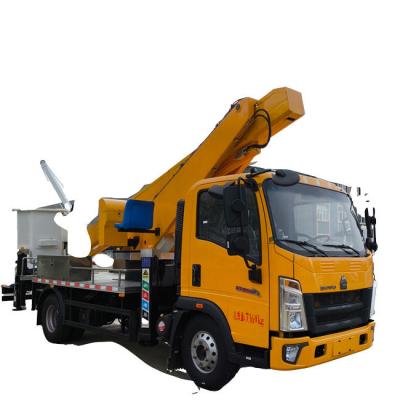 China HOWO Small 4X2 4x2 4x4 25M  30M Truck Mounted Aerial Working Platform/Aerial Platform Truck for sale