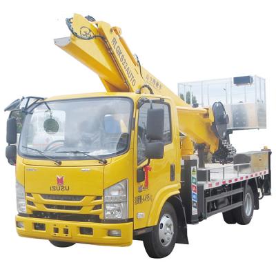 China Plataforma de Trabalho Aérea Montada em Caminhão ISUZU KV100 Filipinas Plataformas Aéreas com Cesto Elevador 28M 30M 33M Para Venda à venda