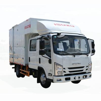 China ISUZU Dupla fileira Pequeno caminhão de carga Diesel Cargo Van Transmissão de 5 velocidades à venda