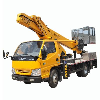 중국 JMC 32m 단일 행 망원경 팔 항공 작업 트럭 항공 작업 플랫폼 판매용