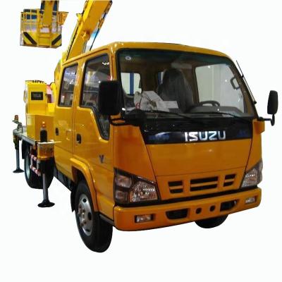 중국 ISUZU 이층 덤프 폴딩 암 고공 작업 트럭 리프팅 기계 항공 플랫폼 트럭 판매용