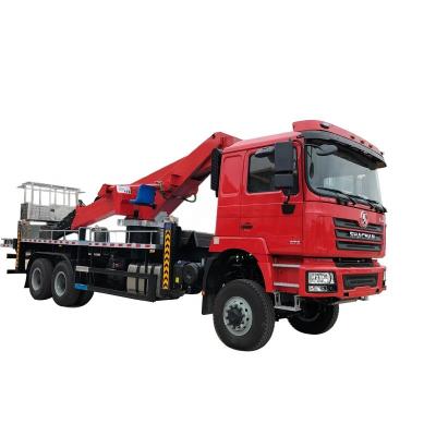 중국 Shaanxi Shacman 이층 작업 트럭 디젤 연료 트럭 장착형 고가 작업 플랫폼 판매용