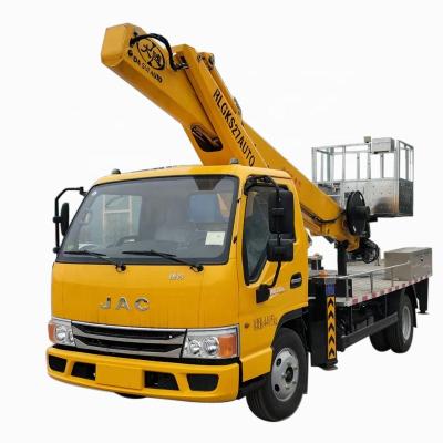 중국 JAC 27m 단일 행 망원경 팔 공기 작업 트럭 승강장 차 판매용