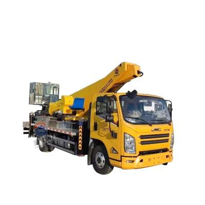 중국 JMC 싱글 로우 와이드 바디 캡 스트레이트 붐 고고도 작업 트럭 판매용