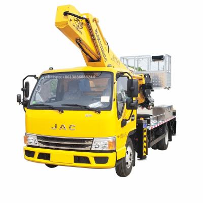 중국 Jac 33 M 망원경 높은 고도 작업 트럭 단열 트럭 장착 작업 플랫폼 판매용