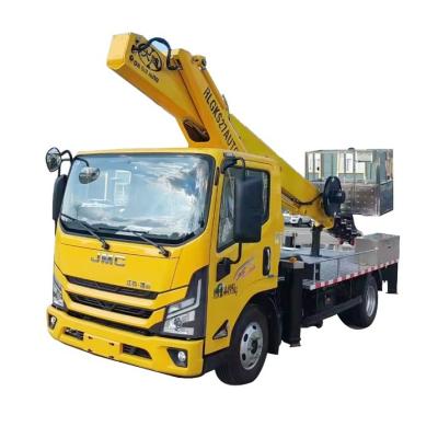 중국 JMC 단일 행 넓은 체격 카비 망원경 팔 고도 작업 트럭 호스팅 작업 트럭 판매용