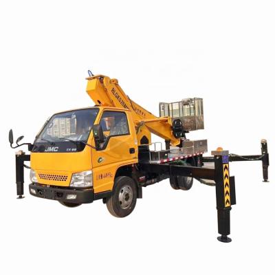 중국 JMC 4x2 단열 부름 리프트 버킷 트럭 리프팅 플랫폼 트럭 원격 제어 디젤 연료 판매용