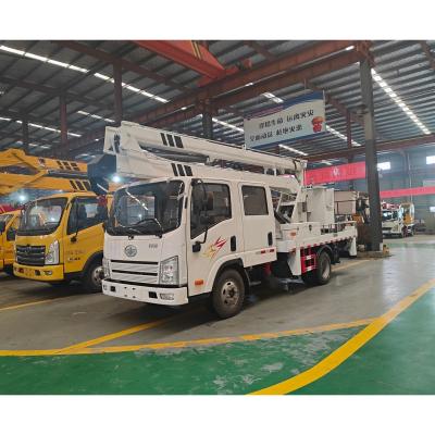 중국 FAW 이중 객실 수동 운용 항공 승강장 Euro 3 14 미터 4x2 판매용