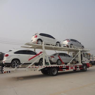 China 6 Car Capacity Vehicle Car Carrier Hauler Trailer Hydraulic Lifting Double Deck Auto Transport Trailer for sale