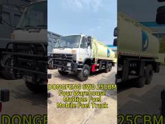 6x6 Drive Wheel Tanker Truck Dongfeng 6x6 Manual Transmission Tanker Truck Factory Direct Sale Multi-Fuel Vehicle Q235 Carbon Steel/Stainless Steel Tank 191KW/260HP Engine Power