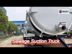 isuzu 4x2 driver 10000l sewage suction truck with vacuum pump for sucking waste water vacuum sewer