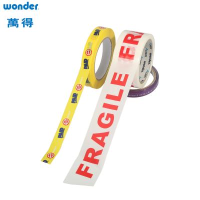 China Custom Printing Red  Acrylic Bopp Tape  0.040mm Crystal Branding for sale