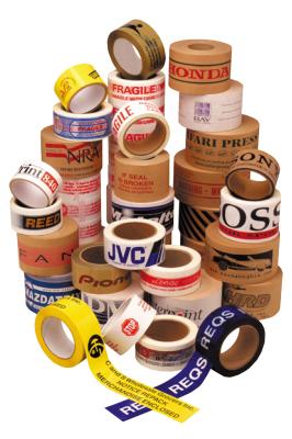 China Custom Printing Red  Acrylic Bopp Tape  0.040mm Crystal Branding for sale