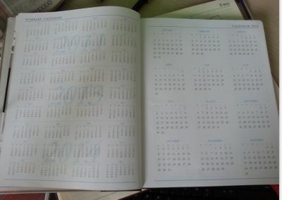 China 2014 hot sale diary with calendar printing for sale