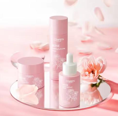 Quality Private Label Niacinamide Brightening Anti Aging Wrinkles Retinol Cream Serum Rose Toner Facial Skin Care Set for sale