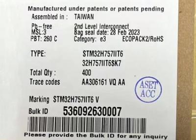 China Microcontroller MCU STM32H757IIT6 32Bit Dual Core 240MHz Embedded Microcontrollers for sale
