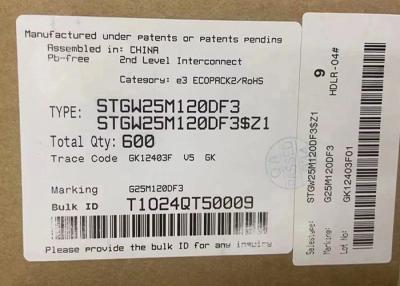 China Integrated Circuit Chip STGW25M120DF3 1200V IGBT Trench Field Stop Transistors TO-247-3 for sale