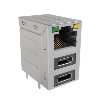 China RJE36188344CH Connectors RJE36 Series Combo-Stacked Modular Jack Connector 8POS for sale