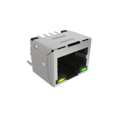 China RJE881881410 Connectors Low Profile Vertical RJ45 Modular Jack Connectors for sale
