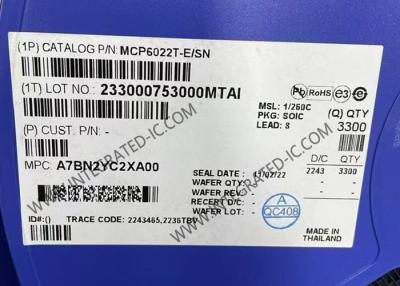 China MCP6022T-E/SN Integrated Circuit Chip Dual Channel 10MHz Operational Amplifiers SOIC-8 for sale